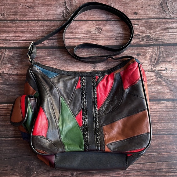 Vintage | Bags | Vintage Leather Patchwork Shoulder Bag | Poshmark